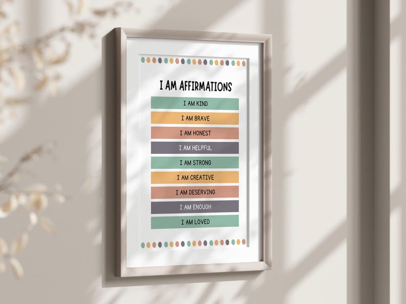 Affirmations for Kids, Classroom Posters, I AM AFFIRMATIONS Printable ...