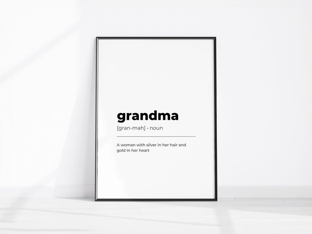 Grandma Definition Print, Family Wall Art, Grandma Printable Art, Gran ...