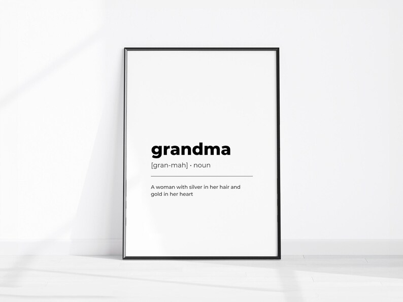 Grandma Definition Print, Family Wall Art, Grandma Printable Art, Gran ...