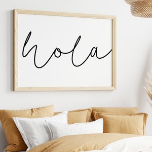 Hola Print, Entryway Sign, Hola Printable Wall Art, Office Print, Home ...