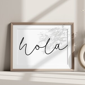 Hola Print, Entryway Sign, Hola Printable Wall Art, Office Print, Home ...