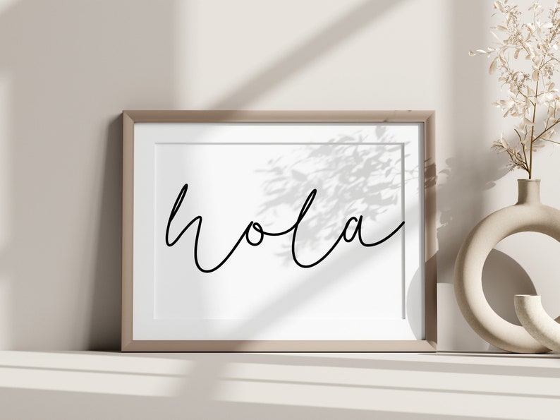 Hola Print, Entryway Sign, Hola Printable Wall Art, Office Print, Home ...