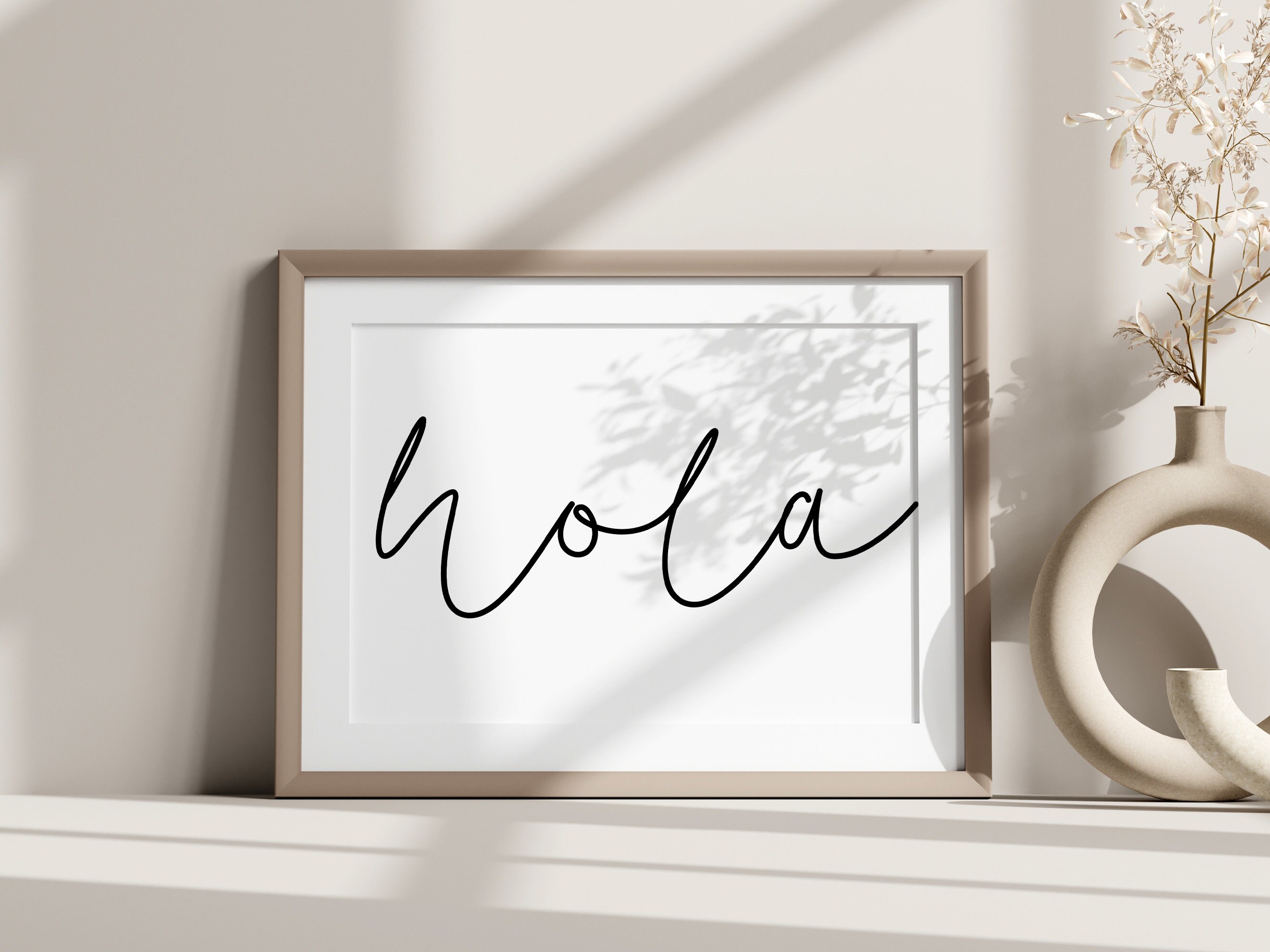 Hola Print, Entryway Sign, Hola Printable Wall Art, Office Print, Home ...
