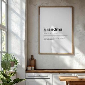 Grandma Definition Print, Family Wall Art, Grandma Printable Art, Gran ...