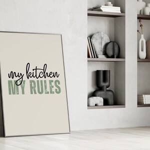 My Kitchen My Rules Sign, Cooks Kitchen Décor, Fun Kitchen Wall Art ...
