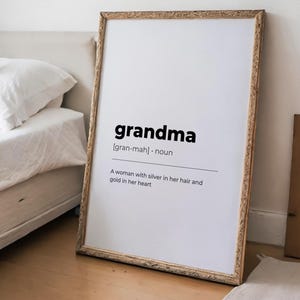 Grandma Definition Print, Family Wall Art, Grandma Printable Art, Gran ...