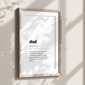 Dad Definition Meaning, Printable Wall Art Dad Gift, Father’s Day Print ...