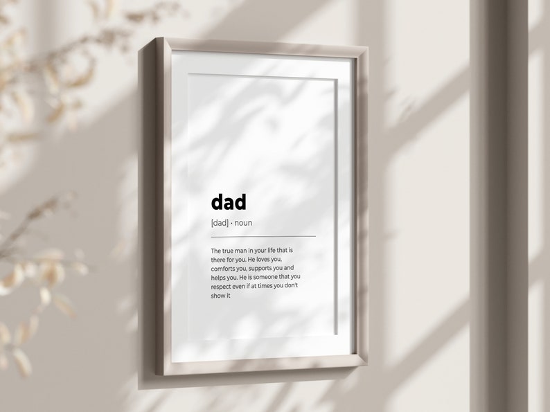 Dad Definition Meaning, Printable Wall Art Dad Gift, Father’s Day Print ...