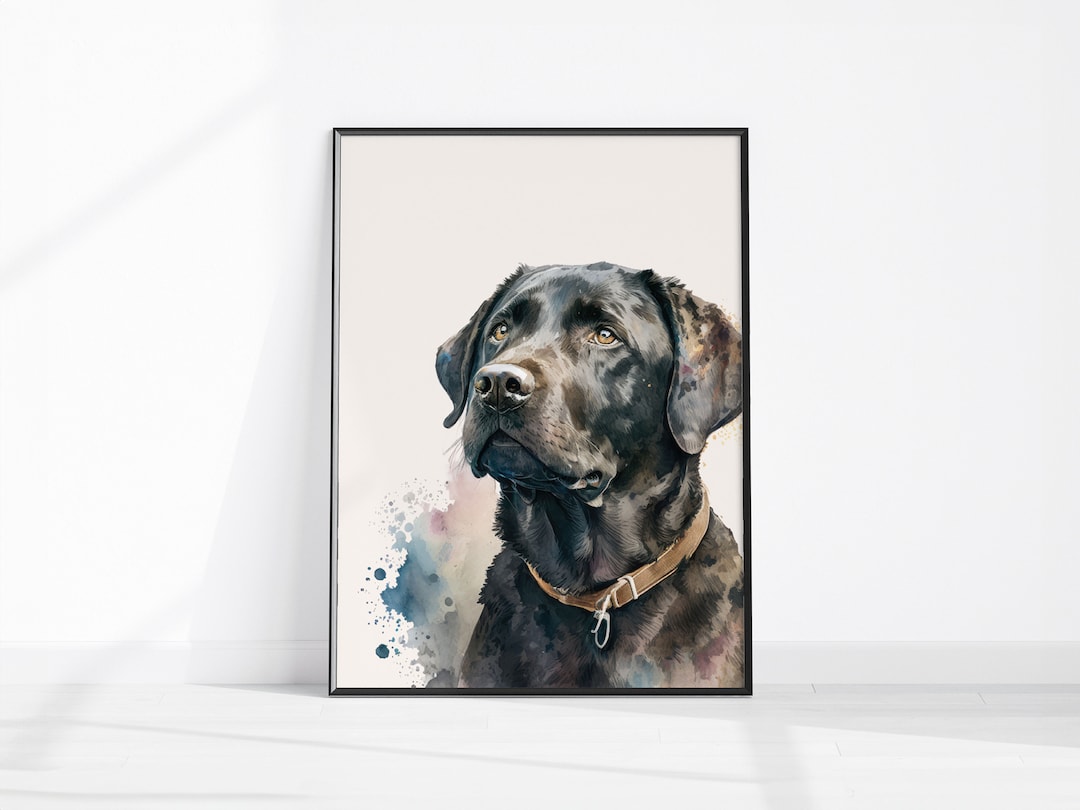 Labrador Wall Art, Printable Black Lab Dog, Dog Lover Gift, Abstract ...