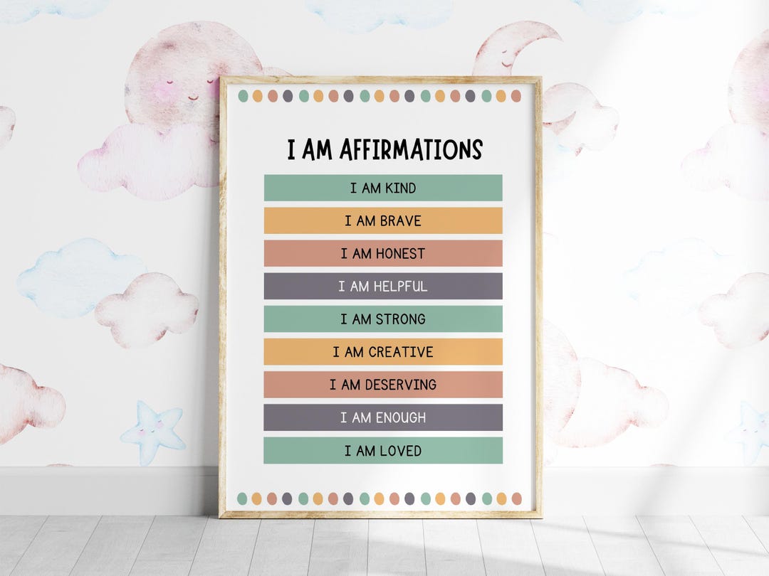Affirmations for Kids, Classroom Posters, I AM AFFIRMATIONS Printable ...