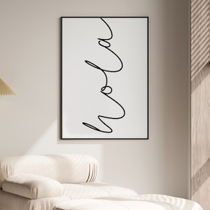 Hola Print, Entryway Sign, Hola Printable Wall Art, Office Print, Home ...