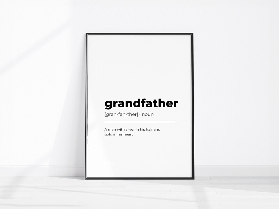 Grandfather Definition Printable Art, Grandad Grandpa Pops Papa ...