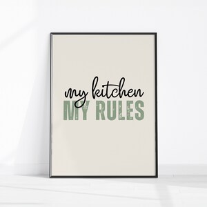 My Kitchen My Rules Sign, Cooks Kitchen Décor, Fun Kitchen Wall Art ...