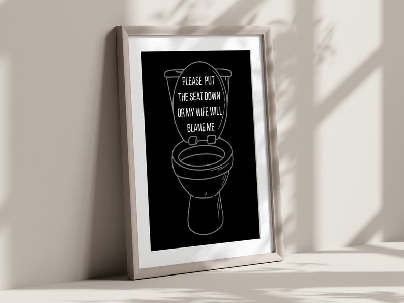 Please Put the Seat Down, Fun Bathroom Décor, Funny Toilet Printable ...