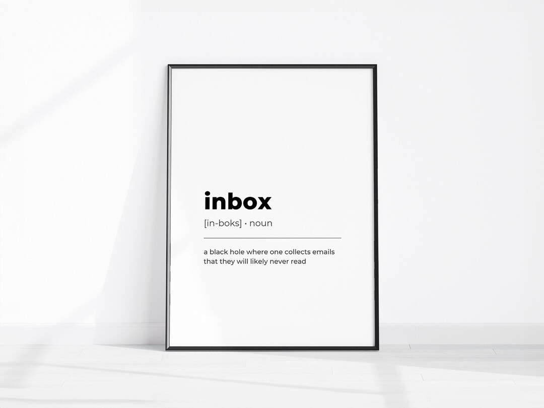Funny INBOX Definition Print, Quirky Office Decor, Funny Co-worker Gift ...