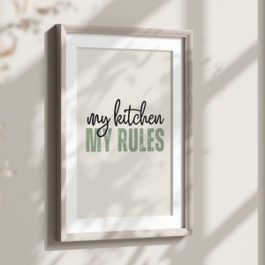 My Kitchen My Rules Sign, Cooks Kitchen Décor, Fun Kitchen Wall Art ...