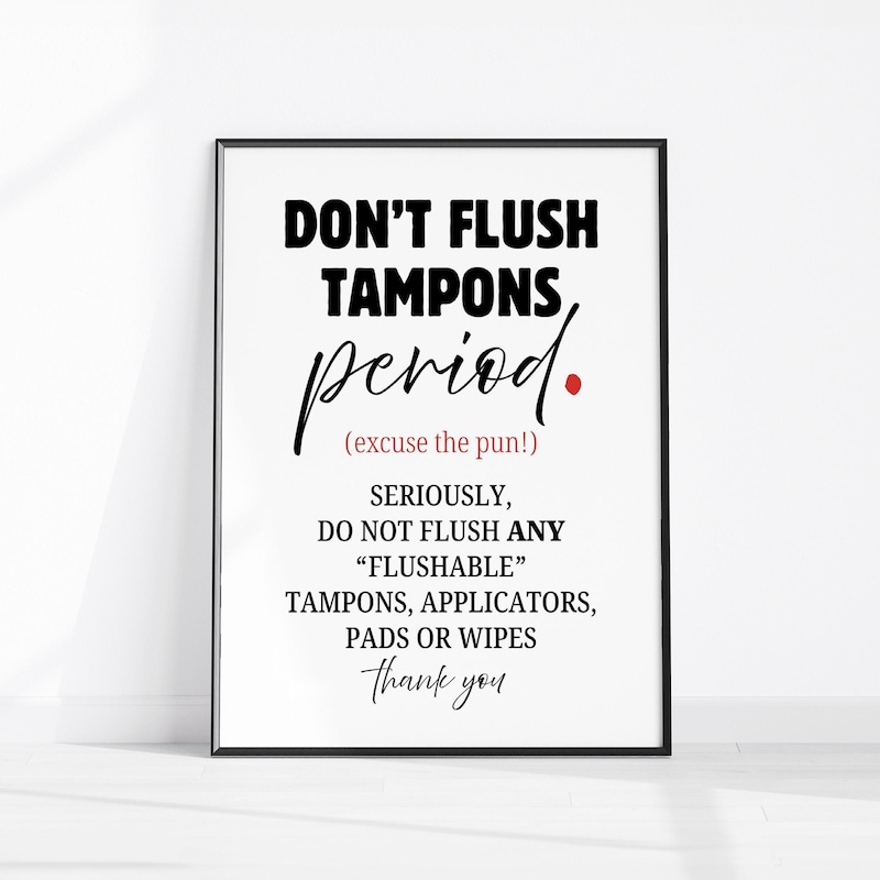 No Flushable Wipes Sign - Etsy