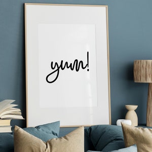 Yum Kitchen Sign, Kitchen Printable Wall Art, Kitchen Art, Kitchen Home ...