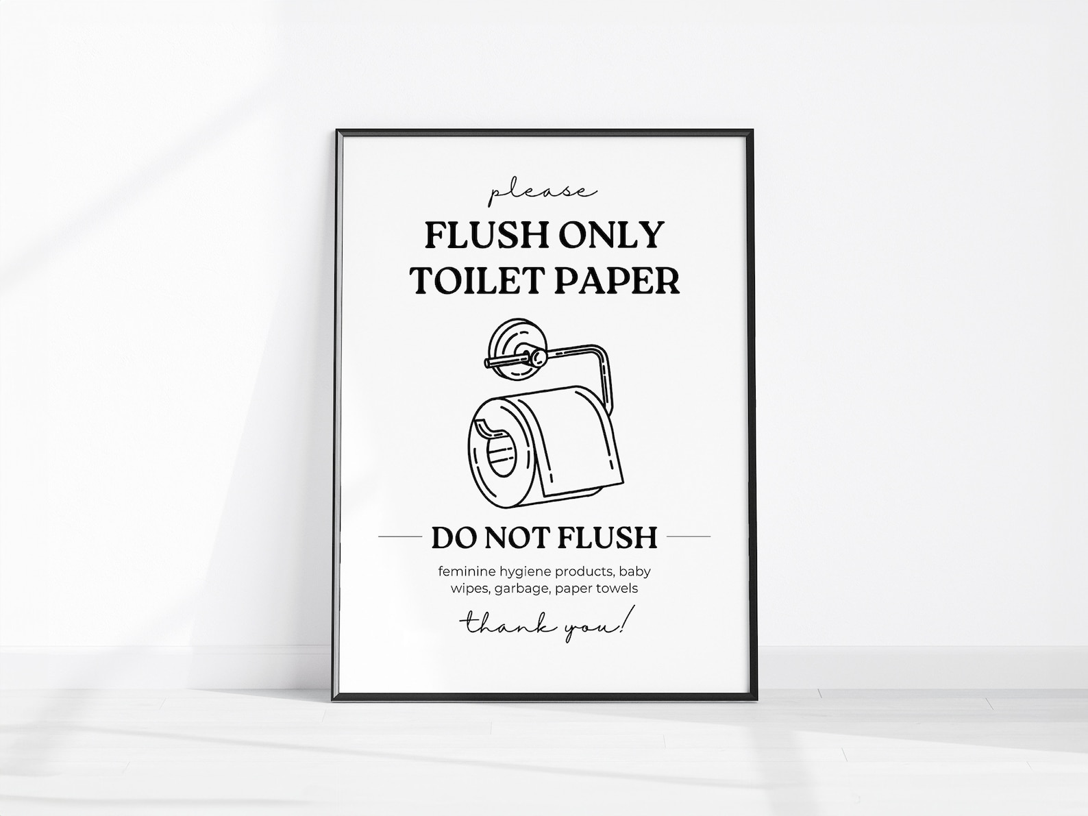Cute Flush Only Toilet Paper Printable Bathroom Sign, Many Sizes ...