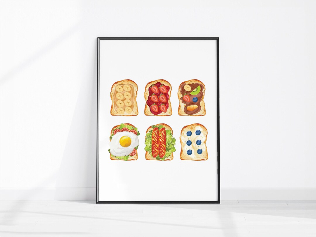 Toast Poster, Kitchen Wall Art, Toast Print, Kitchen Decor, Food Wall ...