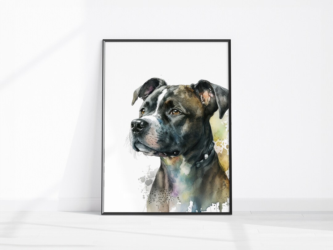 Staffordshire Bull Terrier Print, English Staffy Printable Wall Art ...