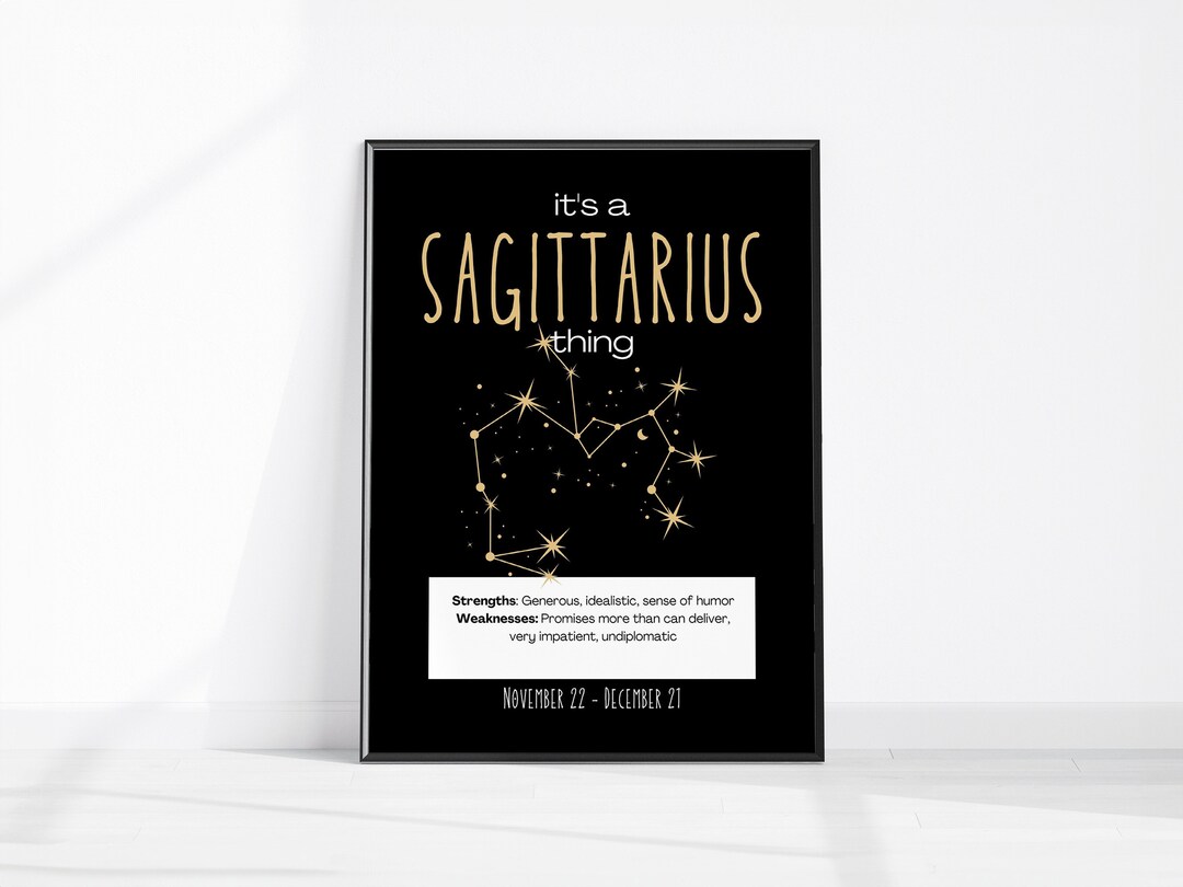 Sagittarius Star Sign Print, Sagittarian Birthday Gift, Zodiac ...