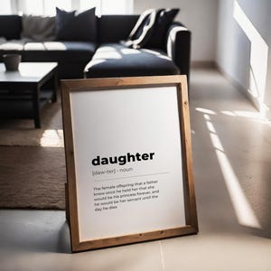 Daughter Definition Print, Printable Wall Art Quotes Instant Download ...