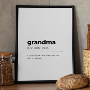 Grandma Definition Print, Family Wall Art, Grandma Printable Art, Gran ...