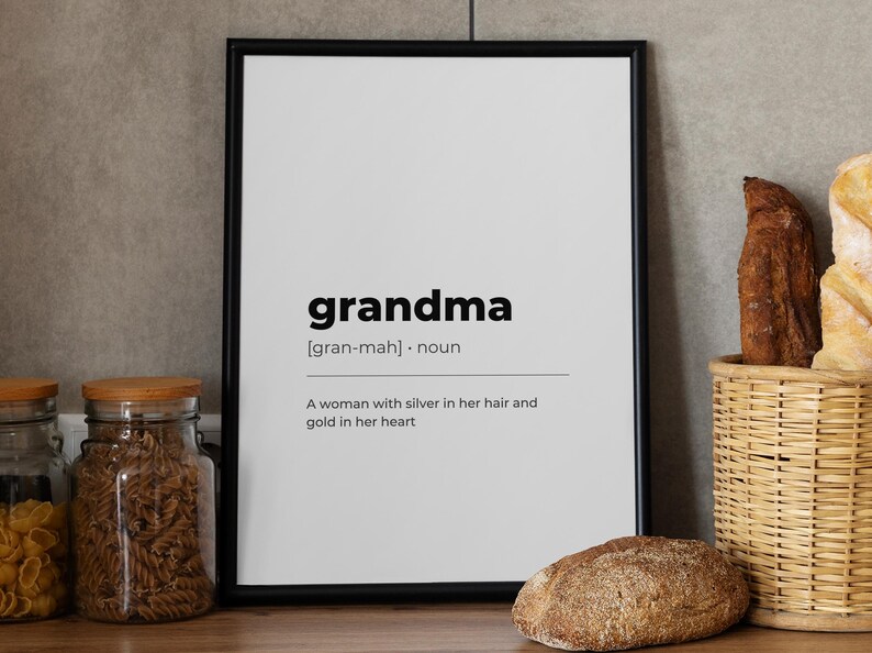 Grandma Definition Print, Family Wall Art, Grandma Printable Art, Gran ...