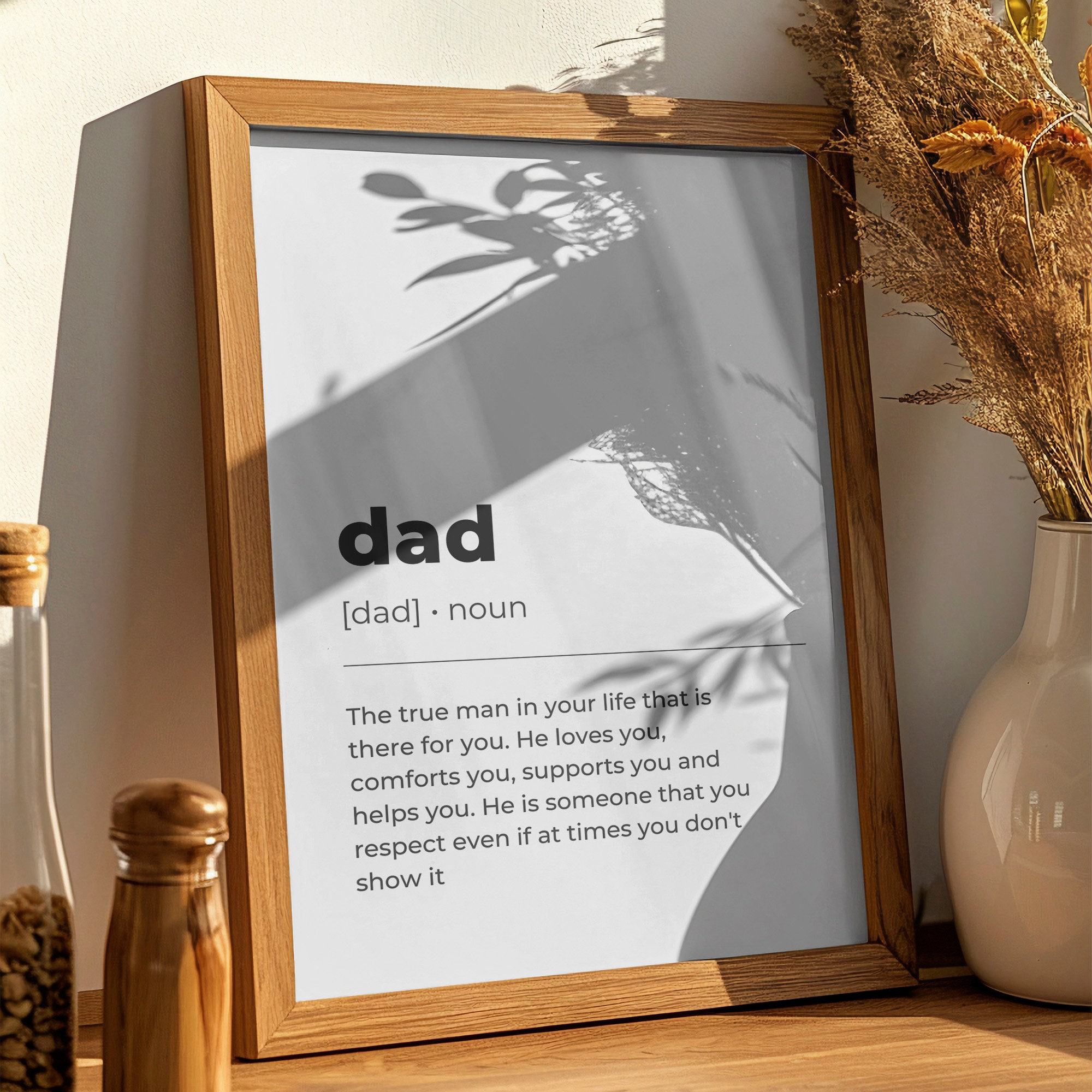 Dad Definition Meaning, Printable Wall Art Dad Gift, Father’s Day Print ...