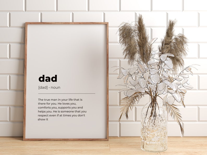 Dad Definition Meaning, Printable Wall Art Dad Gift, Father’s Day Print ...