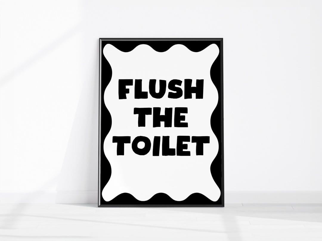 Flush the Toilet Sign, Nursery School Bathroom Rules Printable, Kids ...