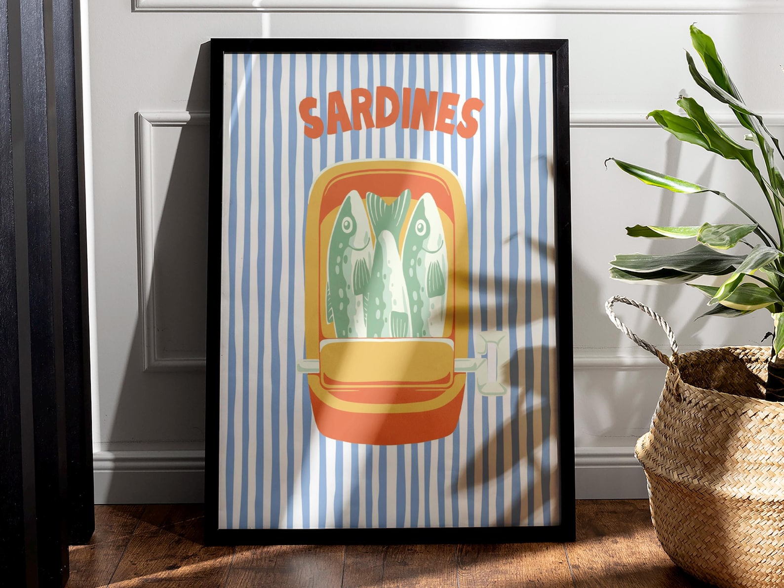 Tinned Sardines Print, Sardines Art Gift, Kitchen Poster, Sardine Tin ...