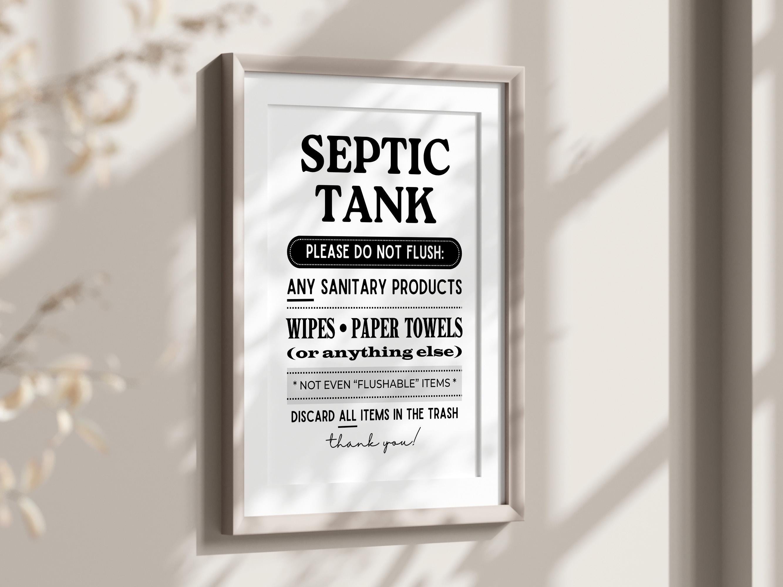 Septic Tank System Bathroom Sign Instant Download Printable Do Not ...