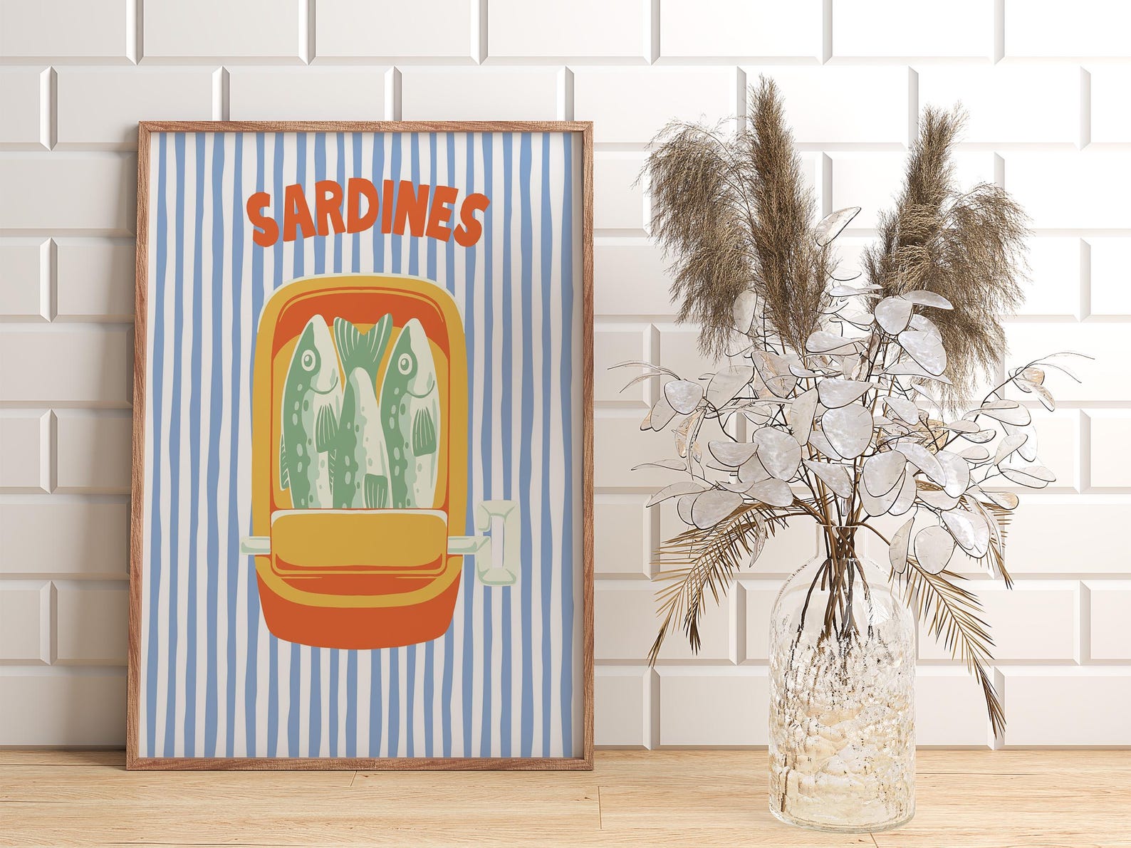 Tinned Sardines Print, Sardines Art Gift, Kitchen Poster, Sardine Tin ...