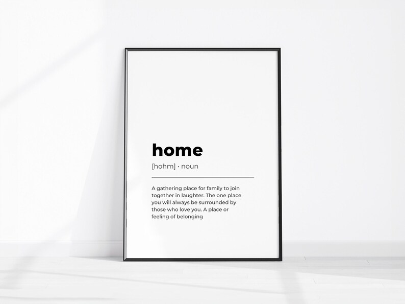 HOME Definition Quote Printable, Typography Art, Instant Download ...