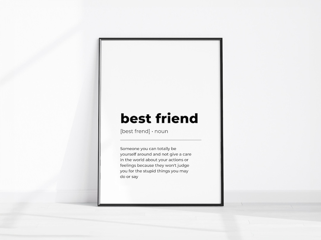 BEST FRIEND Definition Meaning, Printable Wall Art, Best Friend Gift ...