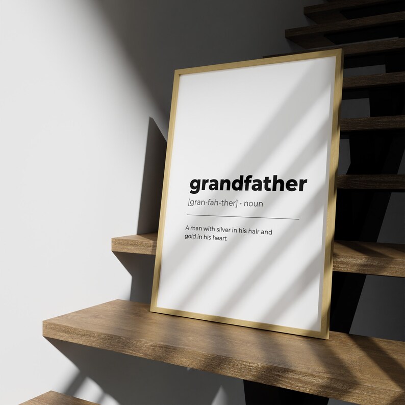 Grandfather Definition Printable Art, Grandad Grandpa Pops Papa ...