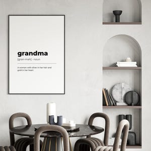 Grandma Definition Print, Family Wall Art, Grandma Printable Art, Gran ...