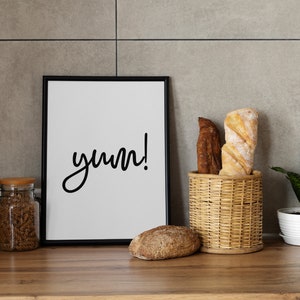 Yum Kitchen Sign, Kitchen Printable Wall Art, Kitchen Art, Kitchen Home ...