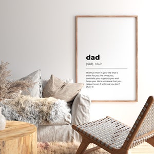 Dad Definition Meaning, Printable Wall Art Dad Gift, Father’s Day Print ...