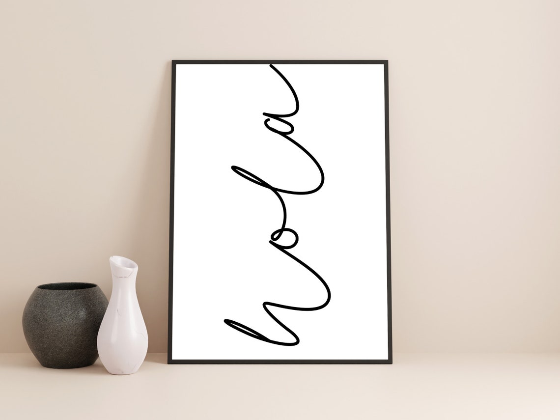 Hola Print, Entryway Sign, Hola Printable Wall Art, Office Print, Home ...