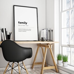 Family Definition Printable Art, Family Quote Print, Living Room Wall ...