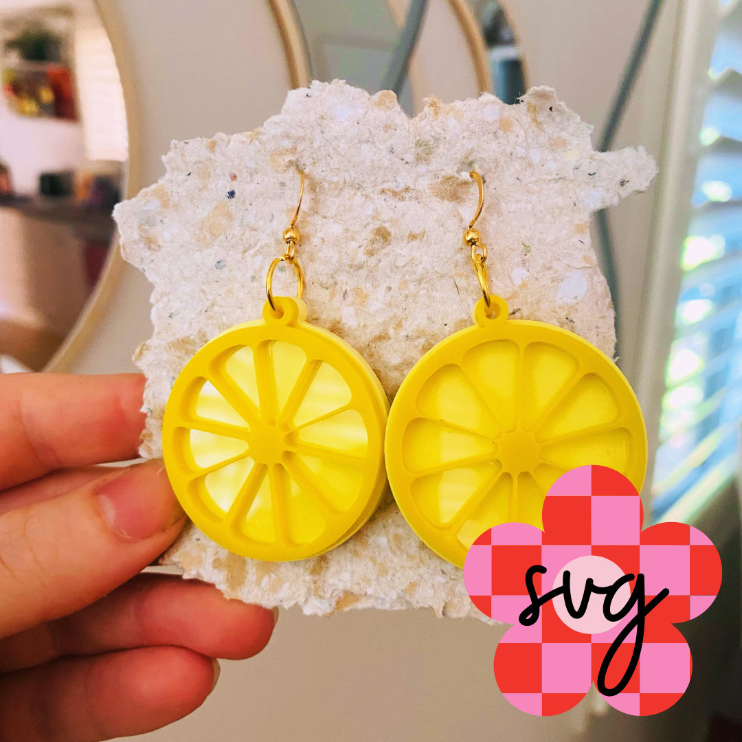 Lemon Earrings SVG Digital Download Digital SVG Cute Earrings Laser Cut ...