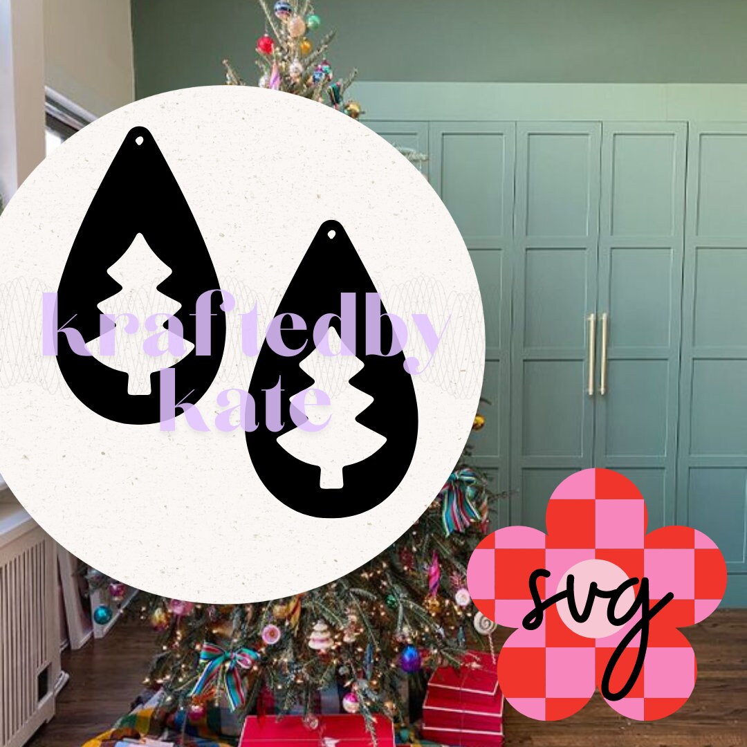 Christmas Tree Earrings SVG Digital Download Digital SVG Cute Earrings ...