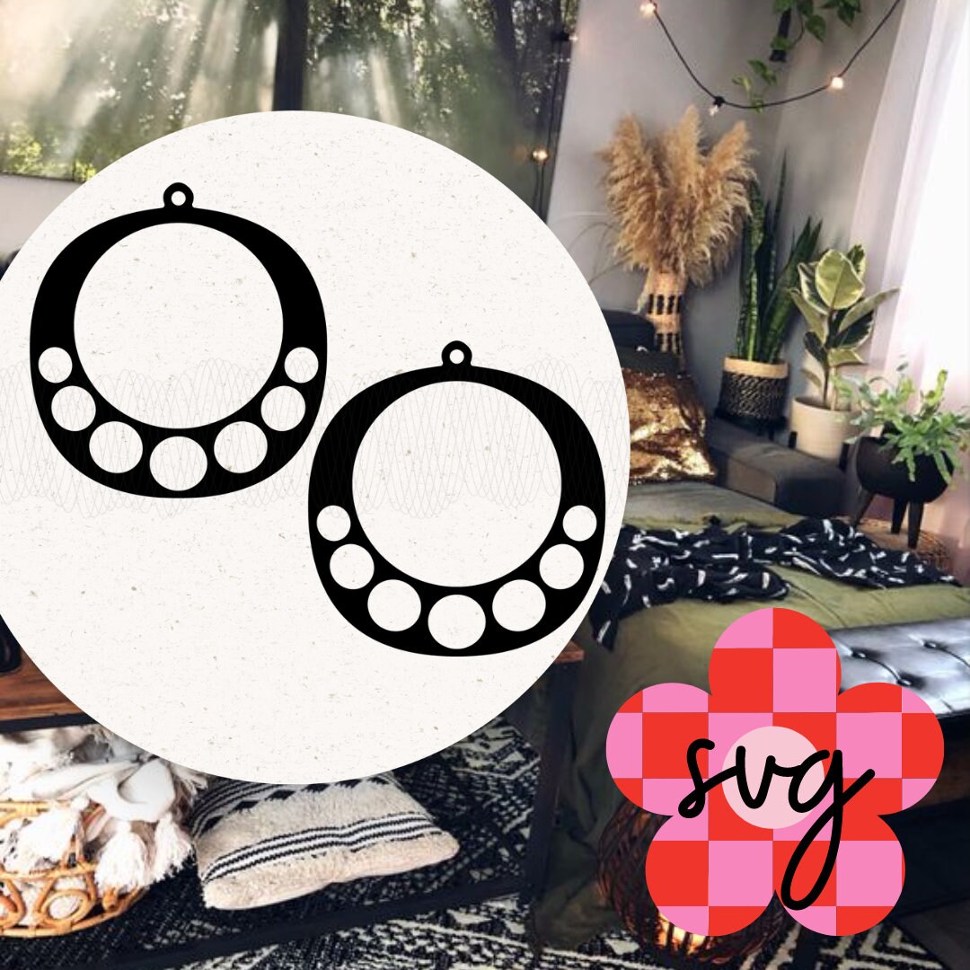 Circle Earrings SVG Digital Download Digital SVG Cute Earrings Laser ...