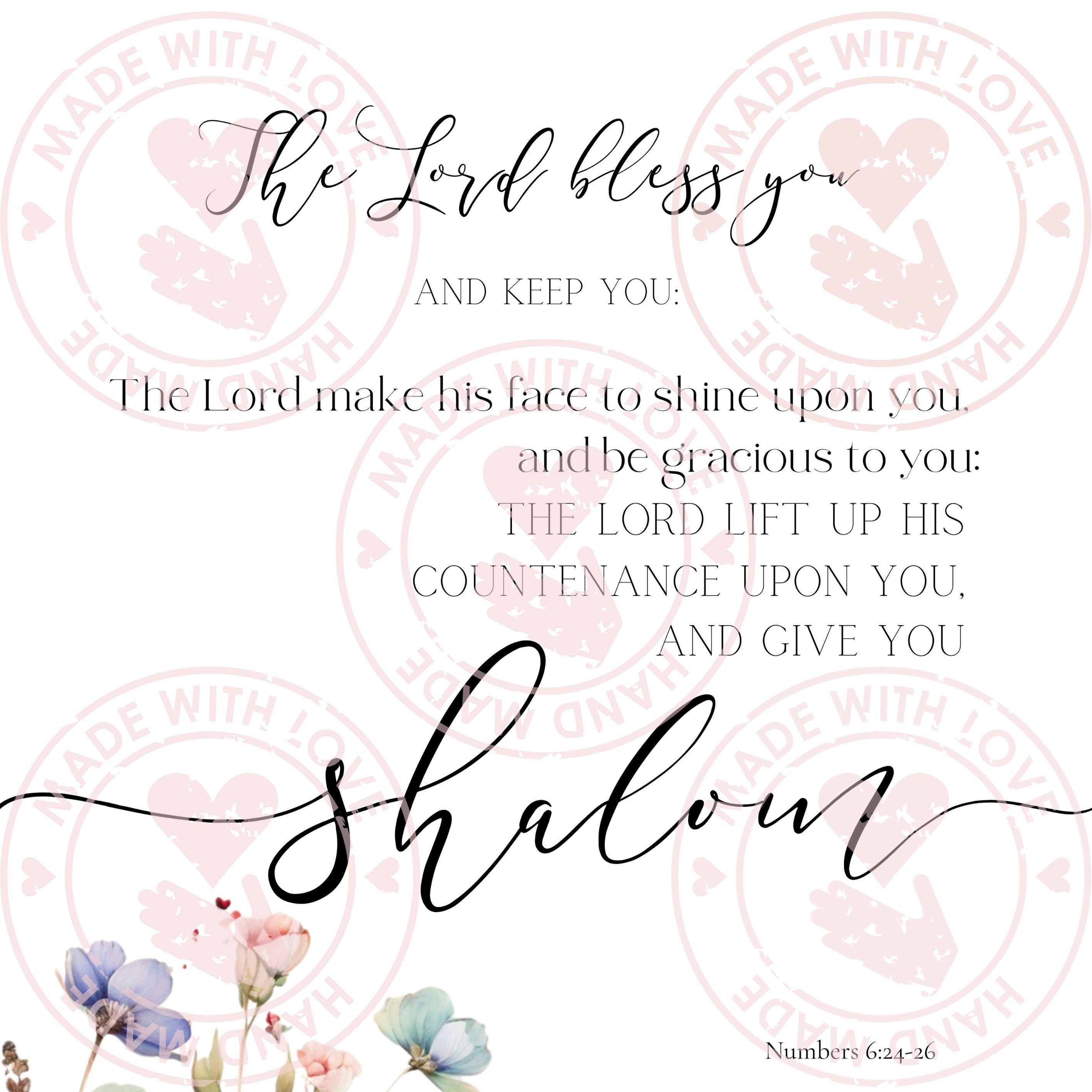 Aaronic Blessing Bible Verse Wall Art Scripture Print Download ...