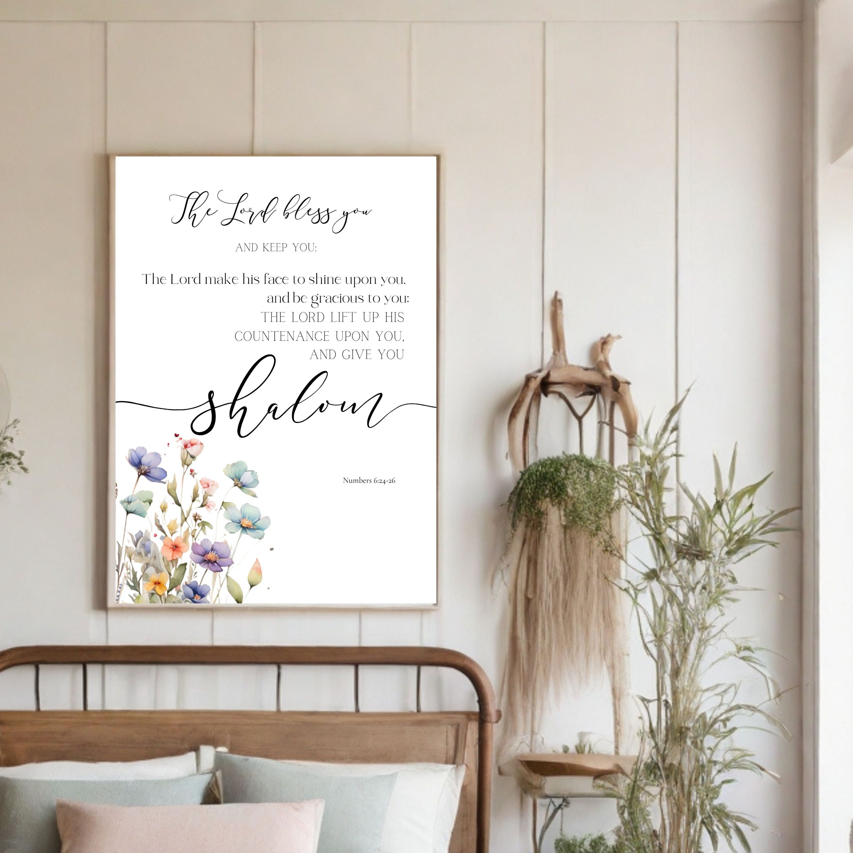 Aaronic Blessing Bible Verse Wall Art Scripture Print Download ...