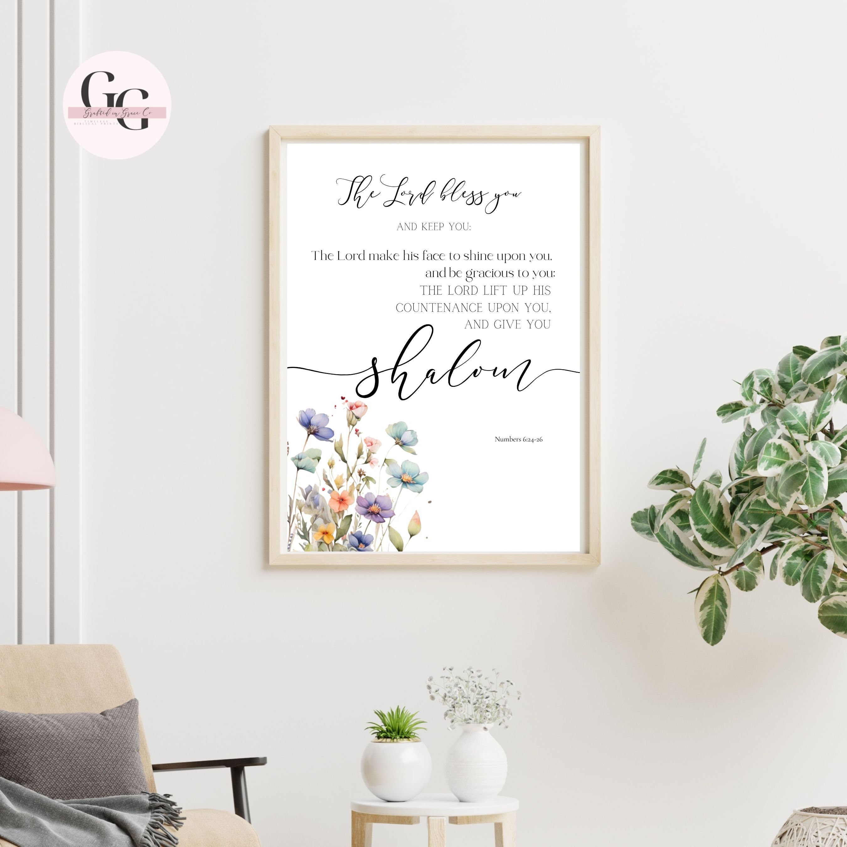 Aaronic Blessing Bible Verse Wall Art Scripture Print Download ...