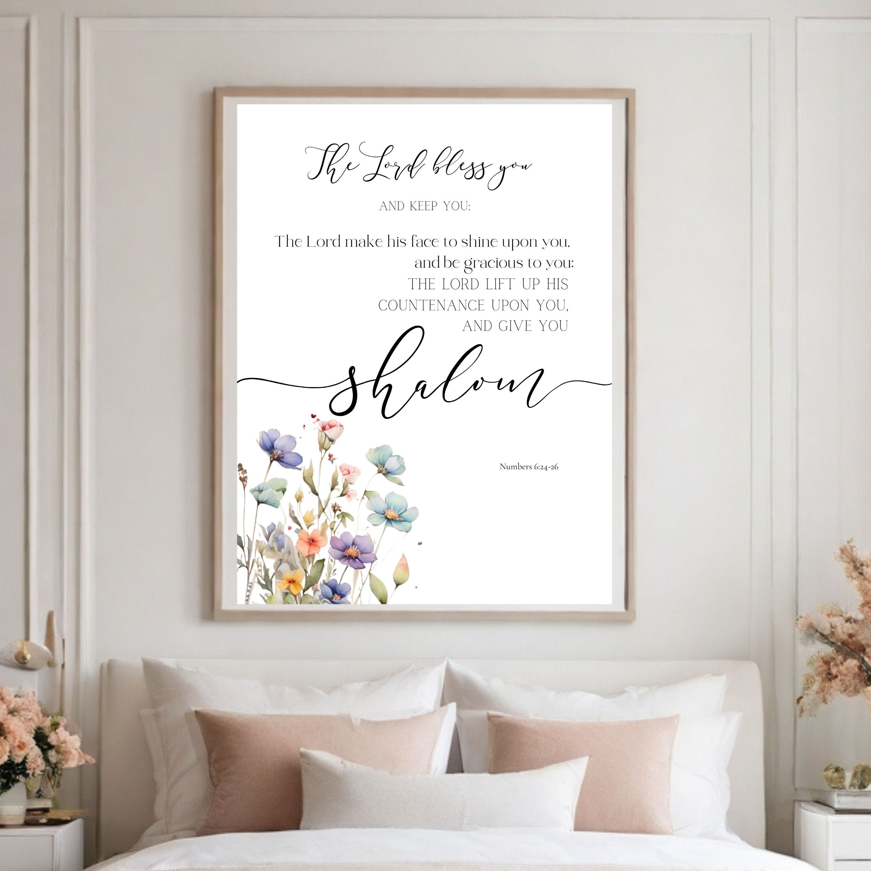 Aaronic Blessing Bible Verse Wall Art Scripture Print Download ...